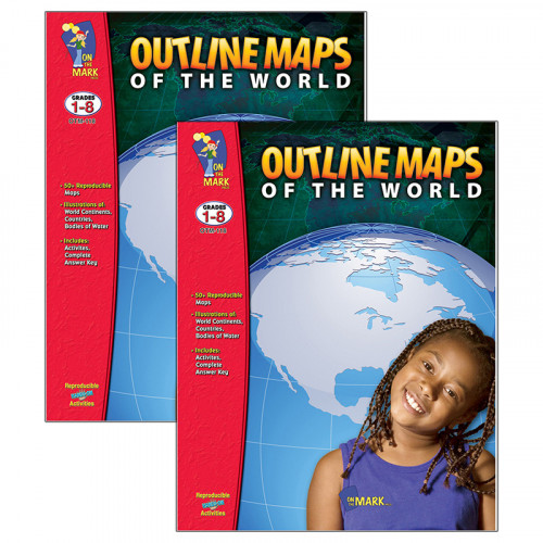 Outline Maps of the World, Grades 1-8, Pack of 2 OTM118-2